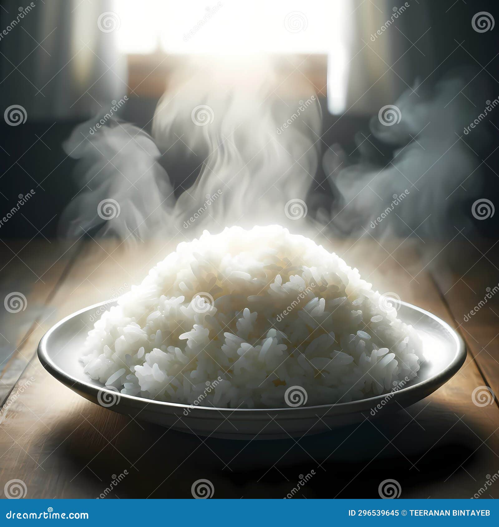 A Photo of Cooked Rice on a Plate by Generative AI Stock Illustration ...