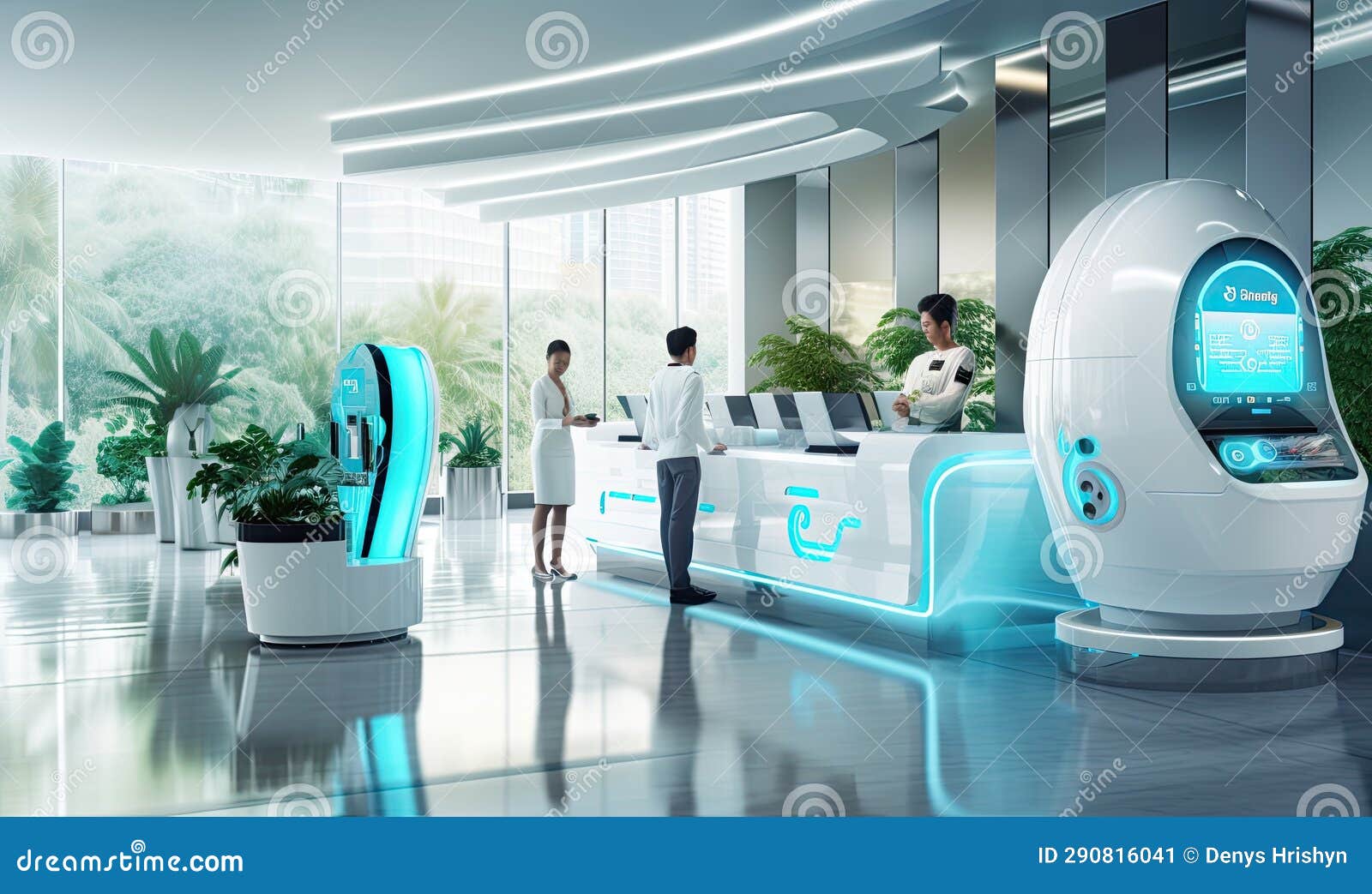 Photo of a Couple Standing in Front of a Desk Stock Illustration ...