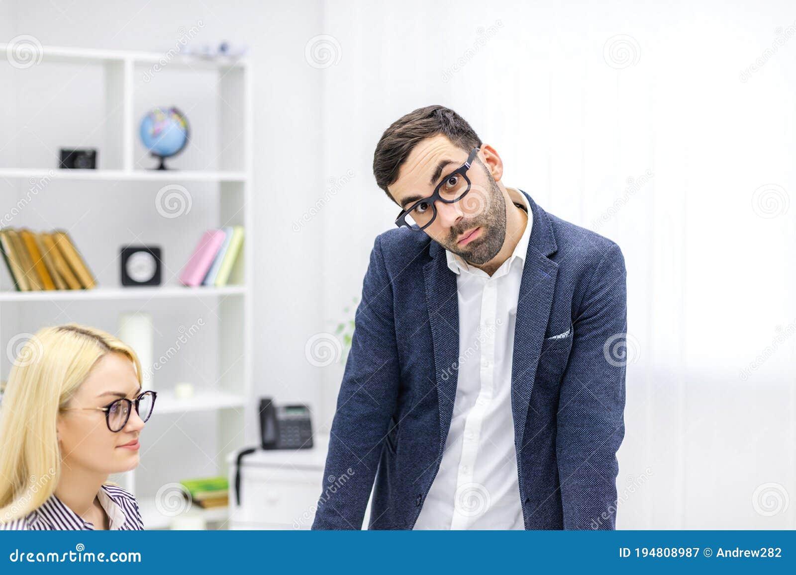 Photo of Crazy and Funny Manager Stressed at Work. Stock Image - Image ...