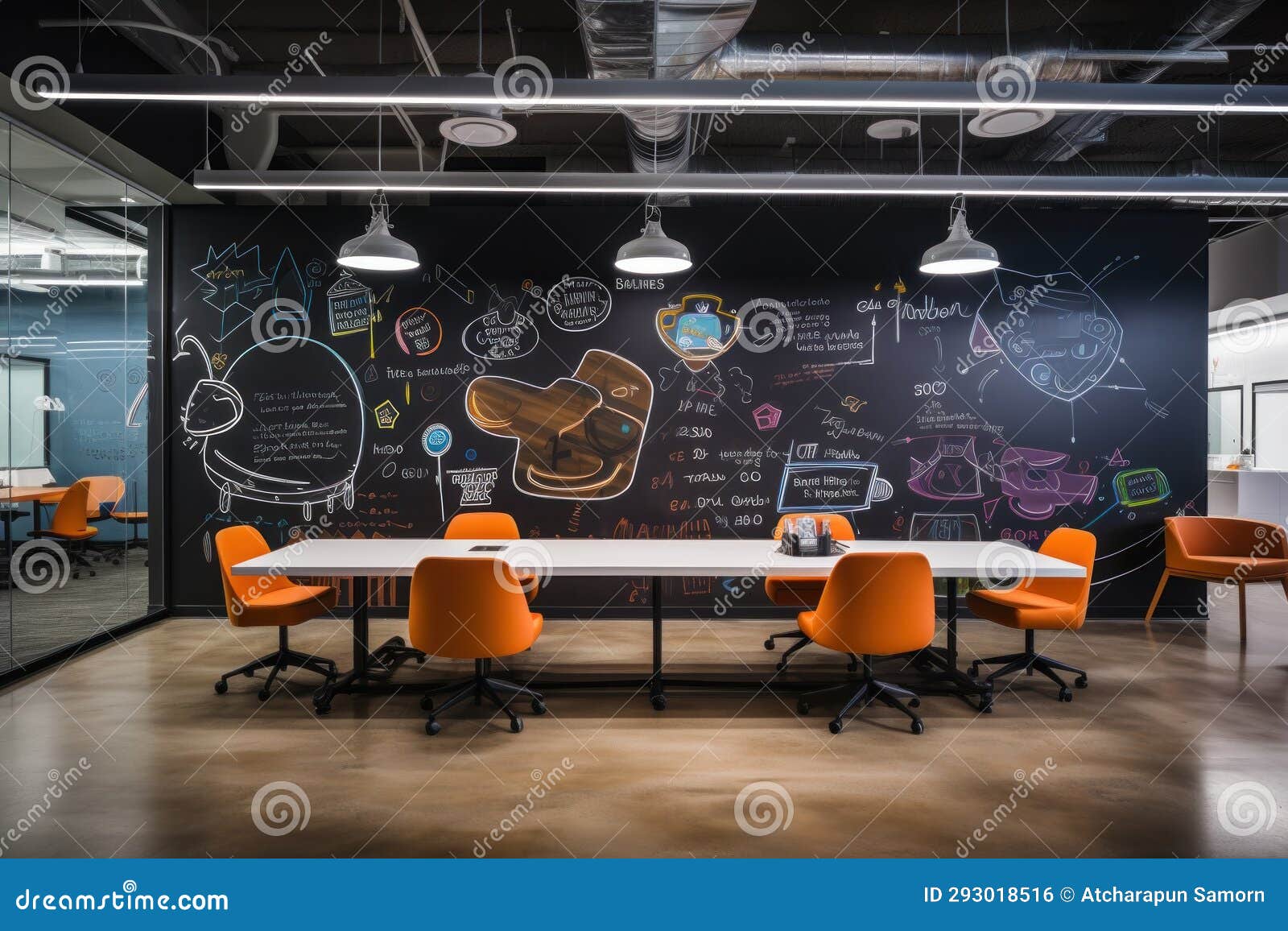 Photo of a Creative Office Design with Writable Walls Stock ...