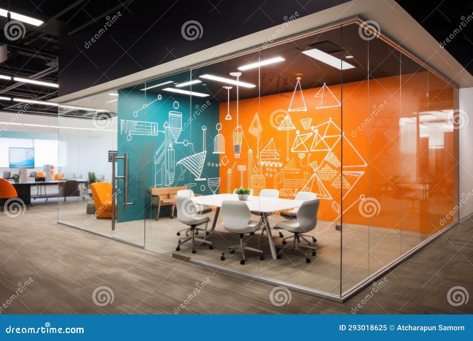 Photo of a Creative Office Design with Writable Walls Stock Image ...