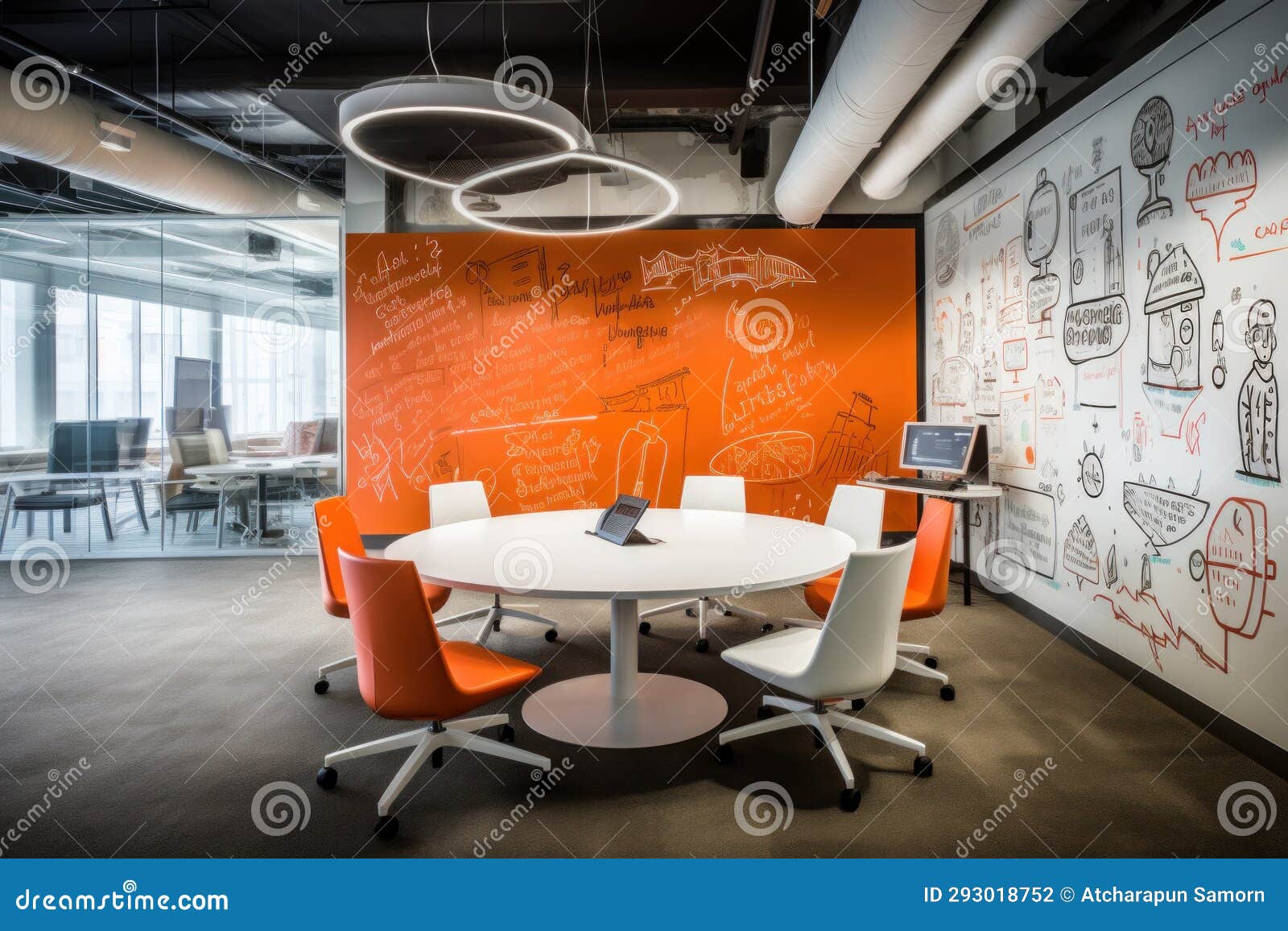 Photo of a Creative Office Design with Writable Walls Stock ...