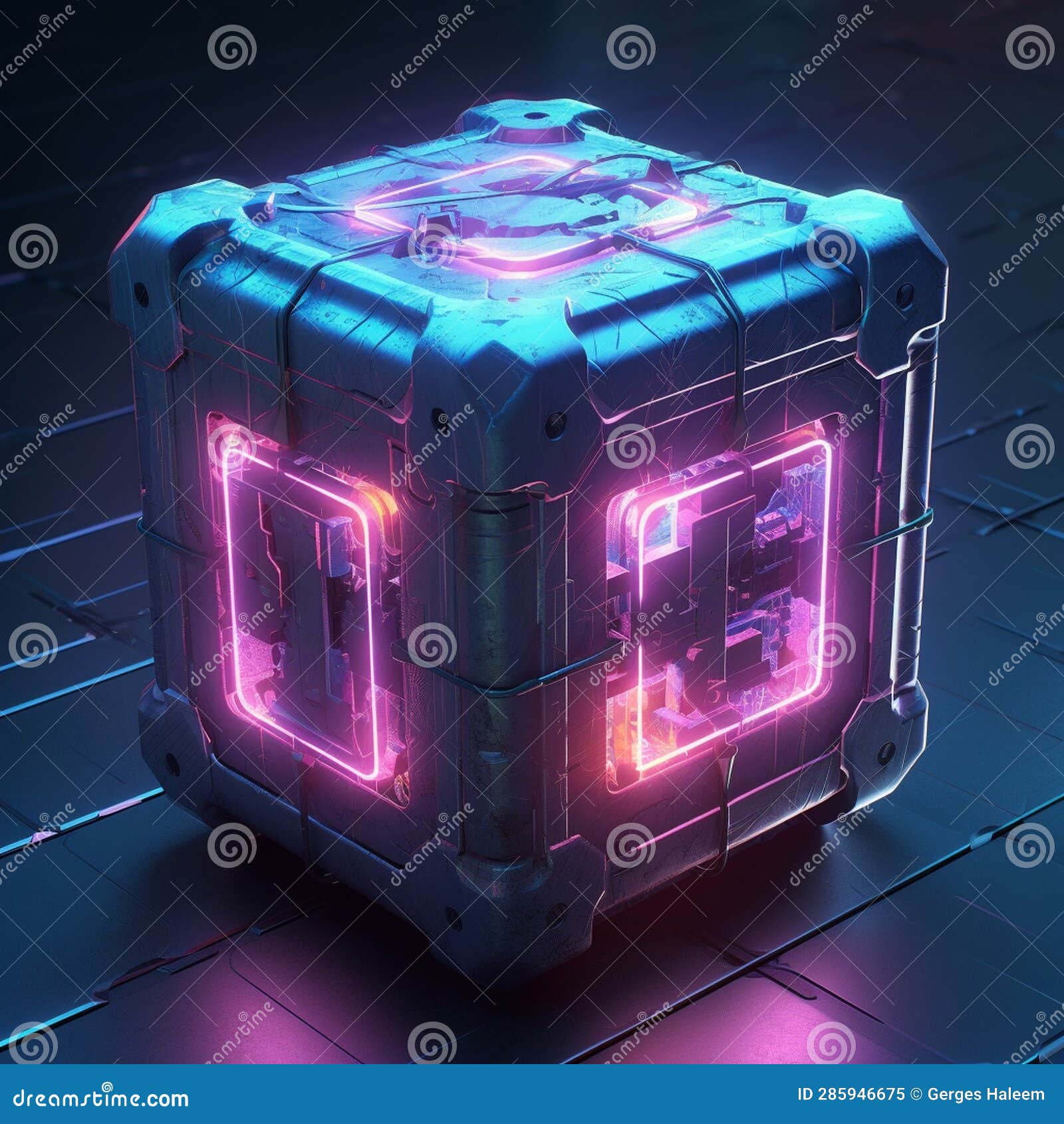 Photo Cube or Box Consists Matrix of Digitsfuturistic Modern ...