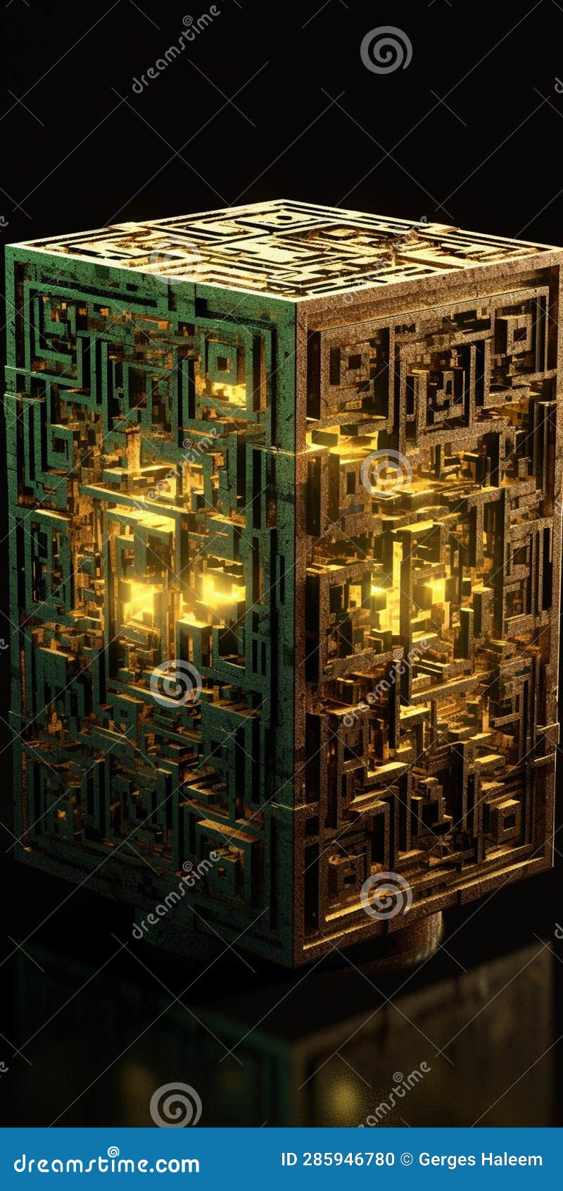 Photo Cube or Box Consists Matrix of Digitsfuturistic Modern ...