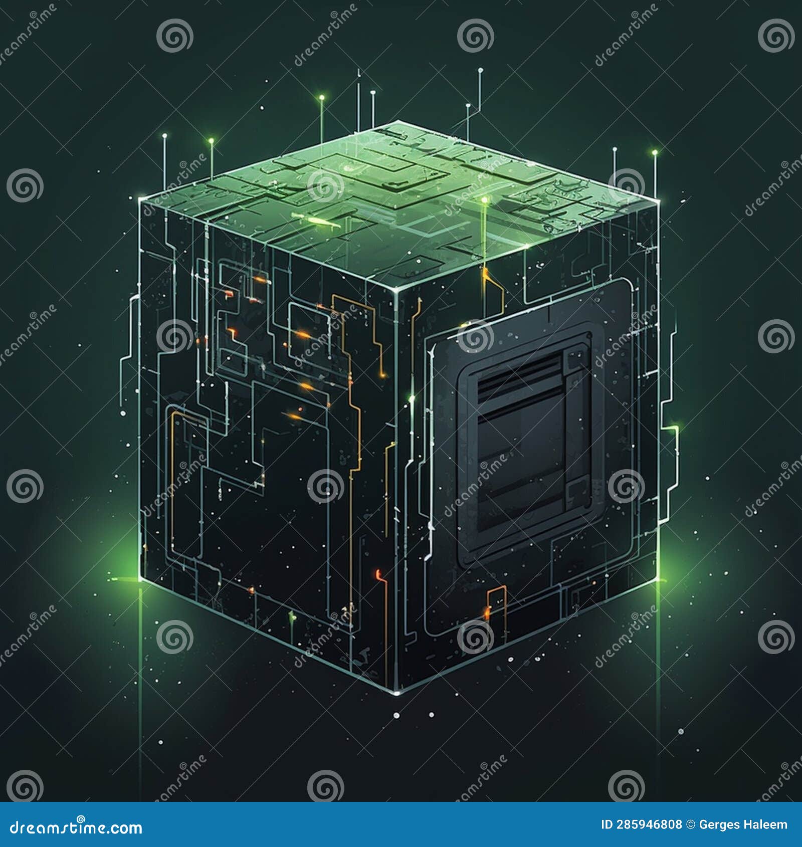 Photo Cube or Box Consists Matrix of Digitsfuturistic Modern ...
