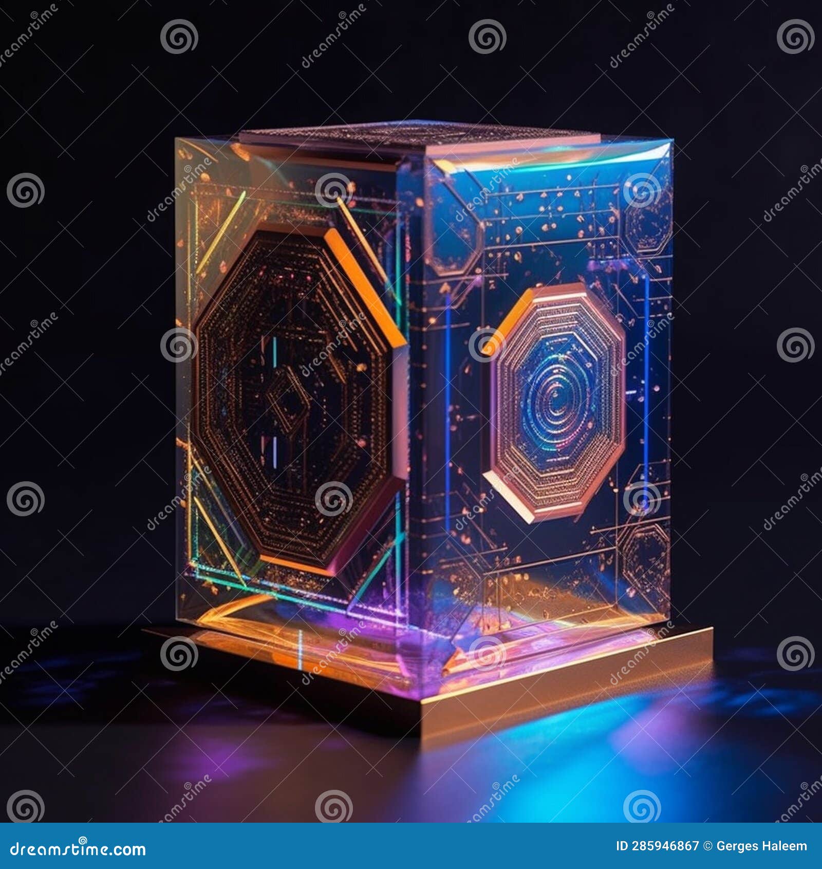 Photo Cube or Box Consists Matrix of Digitsfuturistic Modern ...