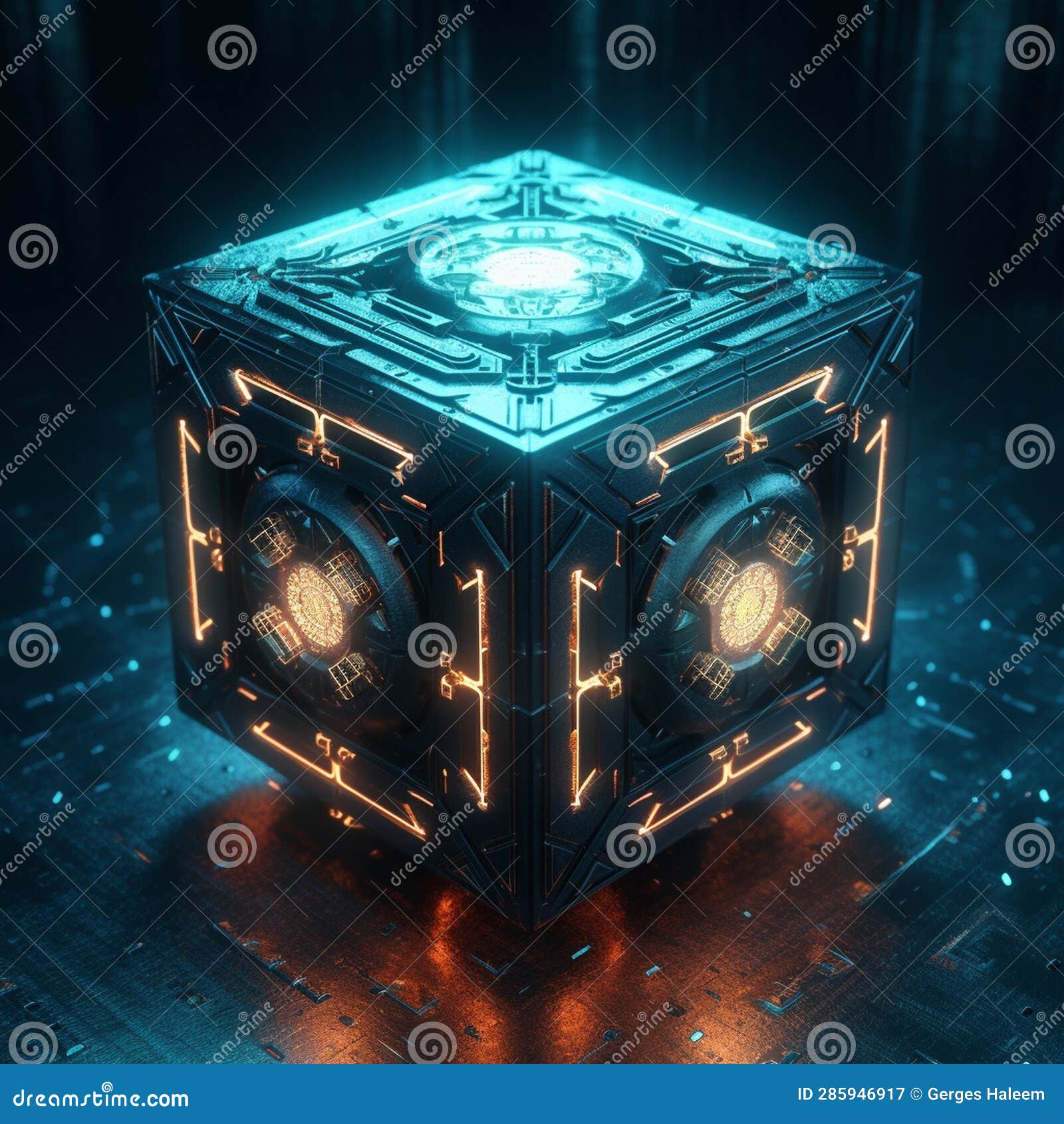 Photo Cube or Box Consists Matrix of Digitsfuturistic Modern ...