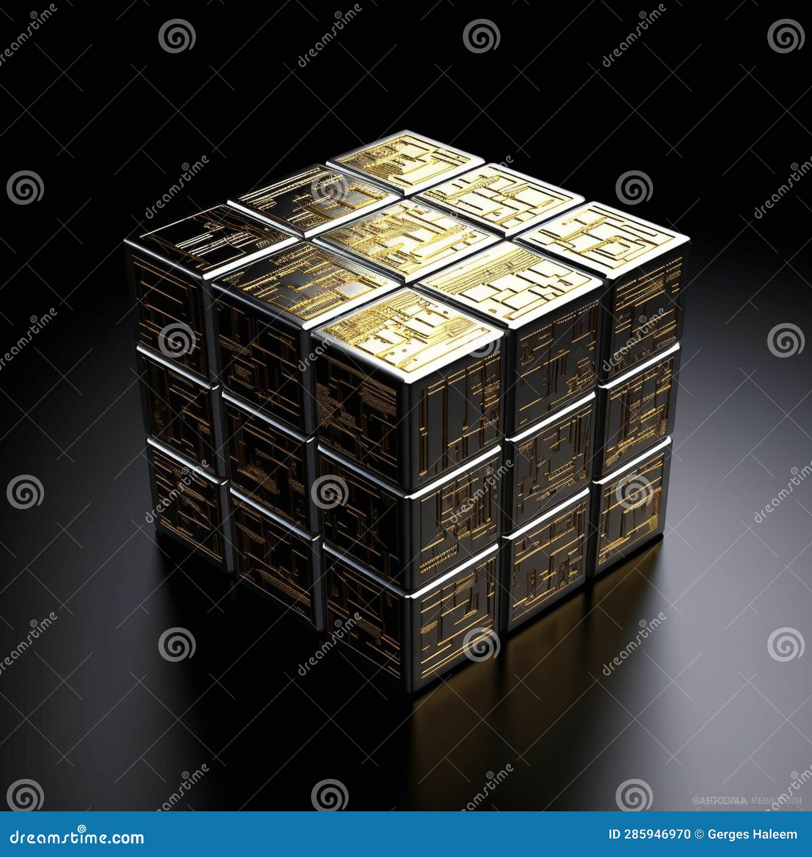 Photo Cube or Box Consists Matrix of Digitsfuturistic Modern ...