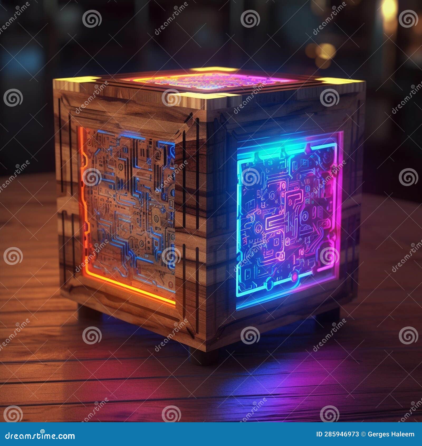 Photo Cube or Box Consists Matrix of Digitsfuturistic Modern ...