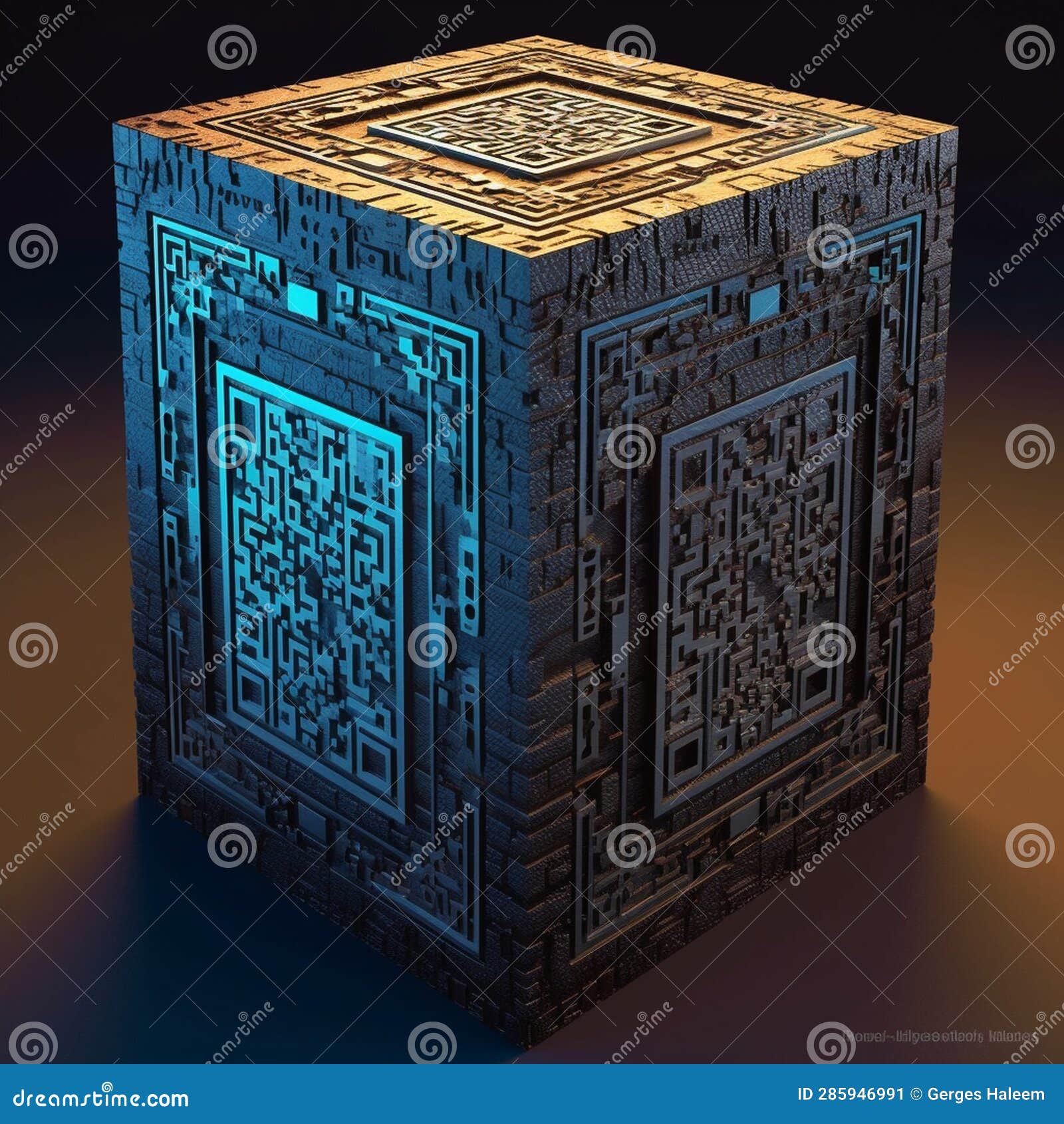 Photo Cube or Box Consists Matrix of Digitsfuturistic Modern ...