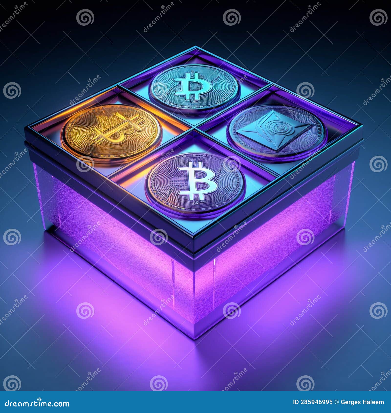 Photo Cube or Box Consists Matrix of Digitsfuturistic Modern ...