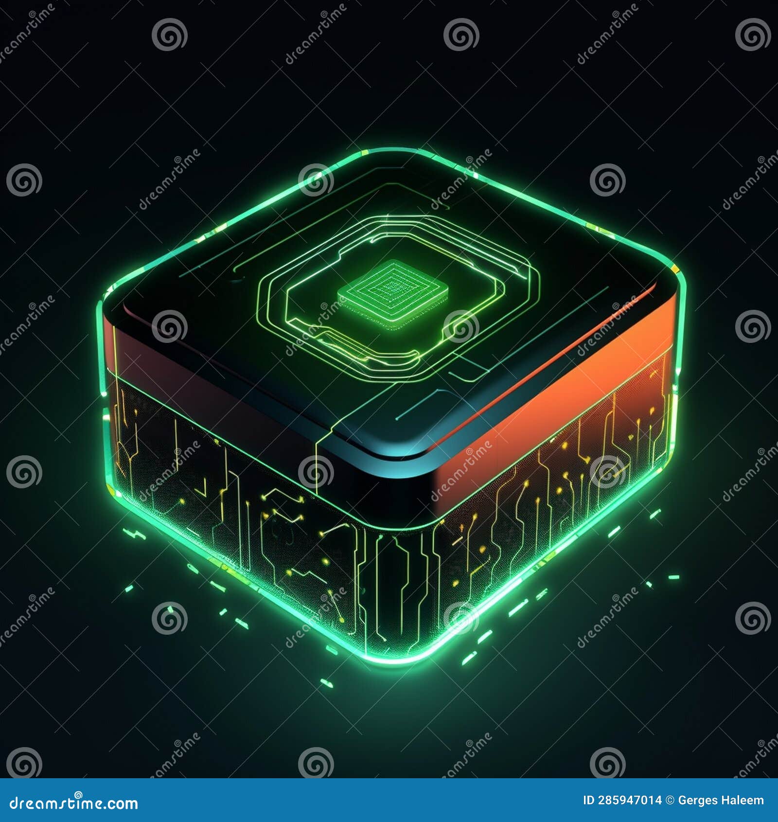 Photo Cube or Box Consists Matrix of Digitsfuturistic Modern ...