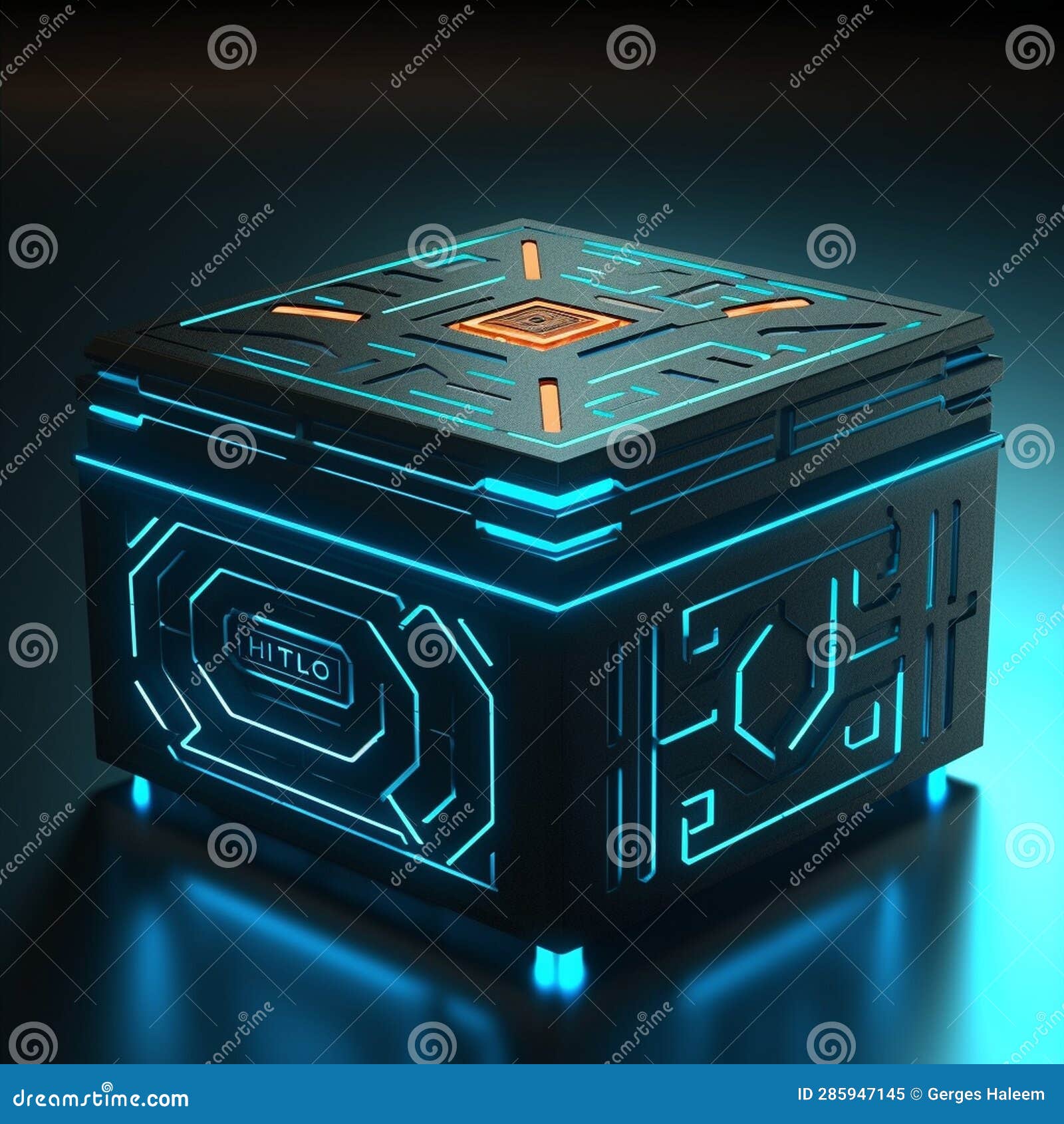 Photo Cube or Box Consists Matrix of Digitsfuturistic Modern ...