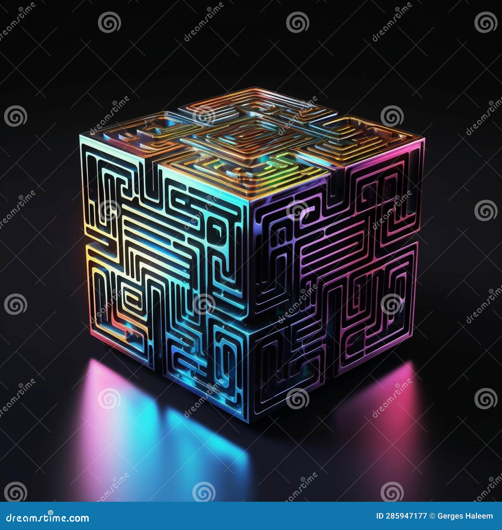 Photo Cube or Box Consists Matrix of Digitsfuturistic Modern ...