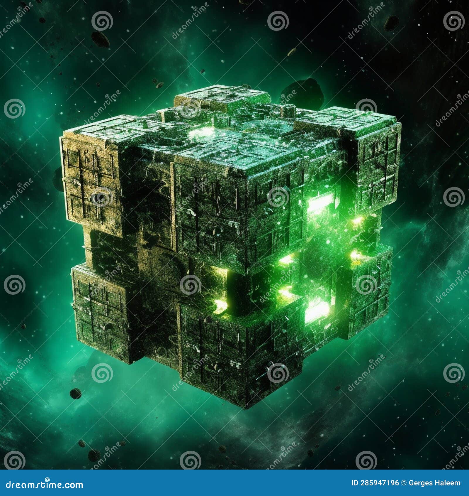 Photo Cube or Box Consists Matrix of Digitsfuturistic Modern ...