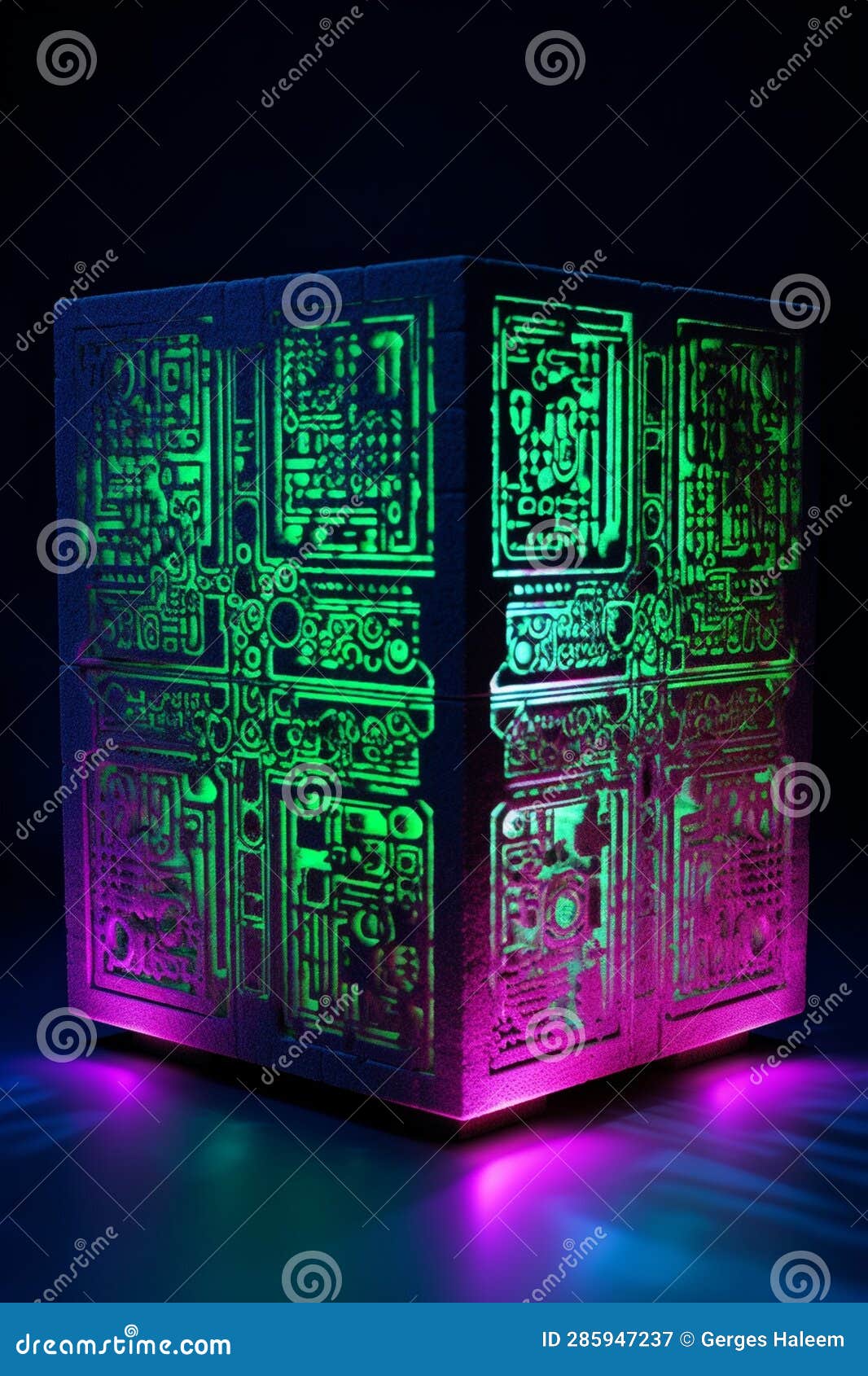 Photo Cube or Box Consists Matrix of Digitsfuturistic Modern ...