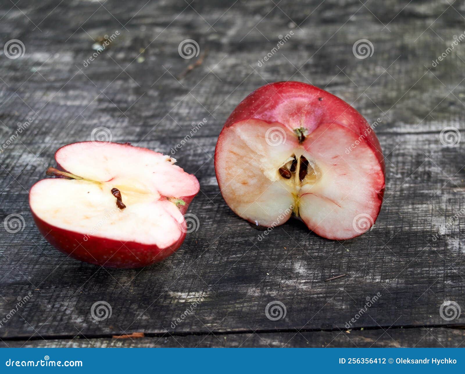 Photo of cut red apple stock photo. Image of isolated - 256356412
