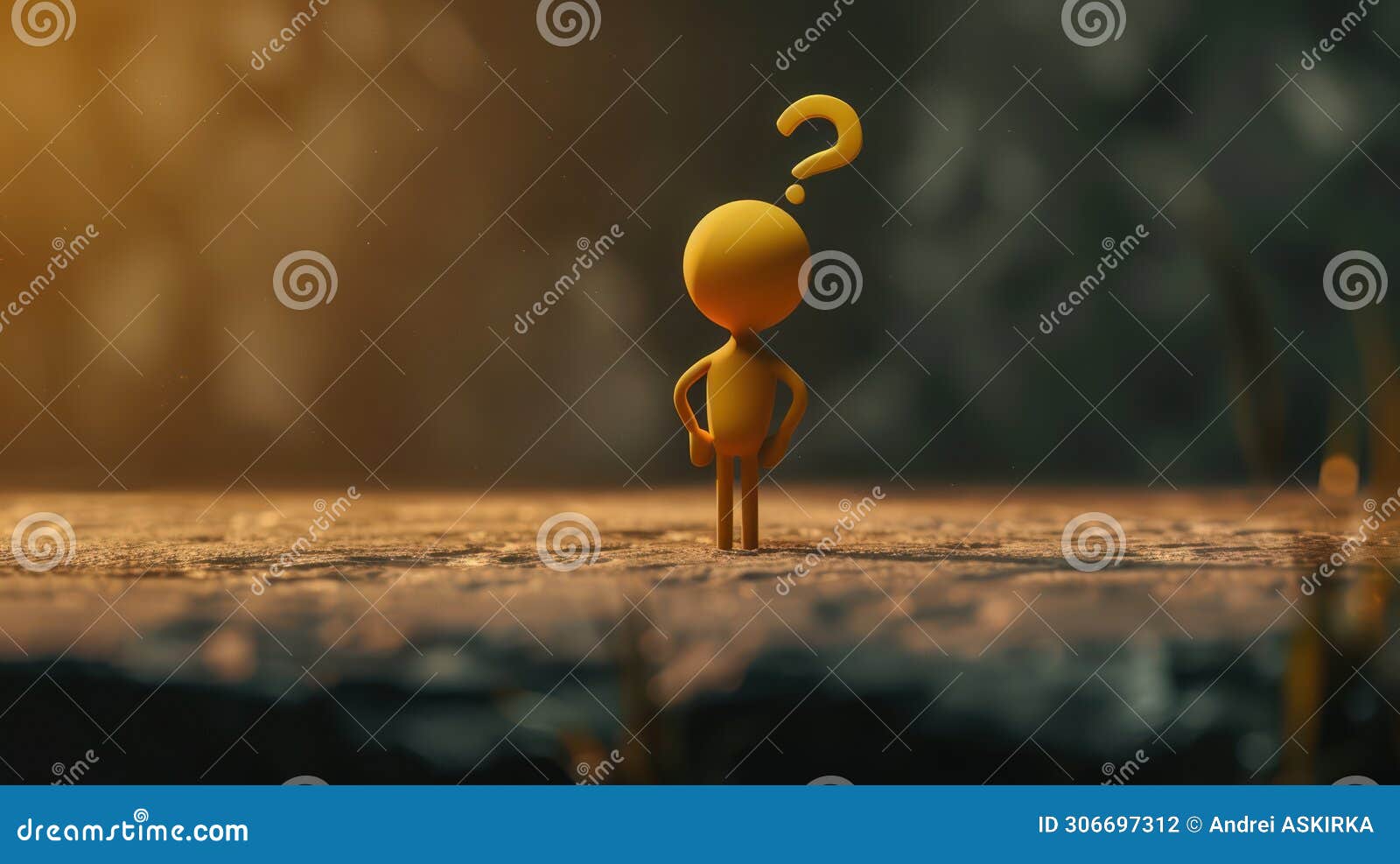 Photo 3D Character with a Question Mark Symbol Stock Illustration ...