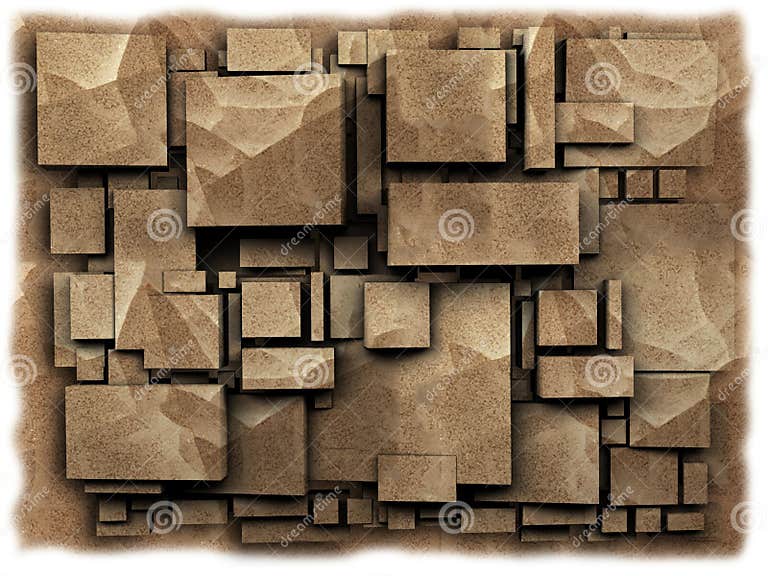 Photo 3D Cubes Effect Sandstone. 3D Rendering. Stock Illustration ...