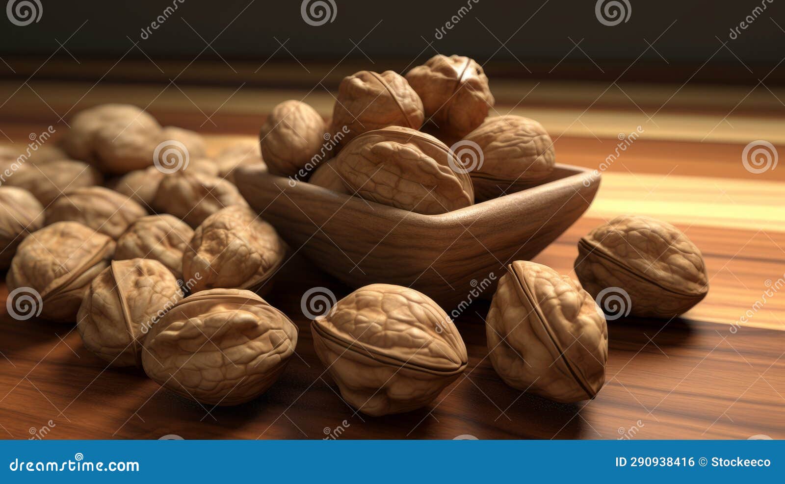 Crisp and Clean Walnut Image in Zbrush Style Stock Illustration ...