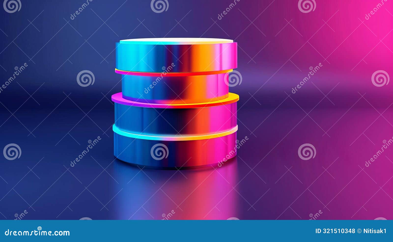 3 Photo of a Database Management Icon in 3D with a Bright, Colorful ...