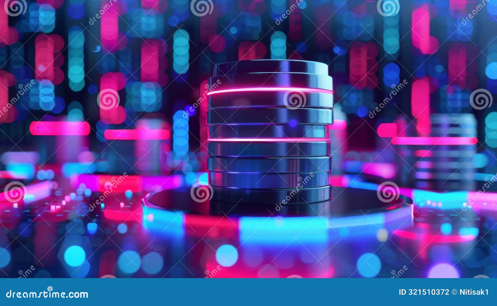 3 Photo of a Database Management Icon in 3D with a Bright, Colorful ...