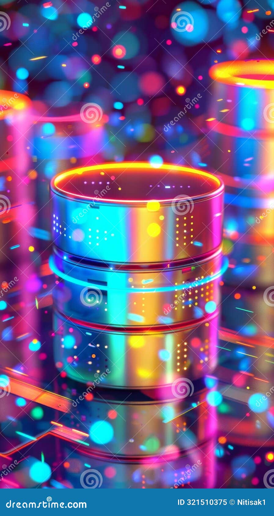 3 Photo of a Database Management Icon in 3D with a Bright, Colorful ...