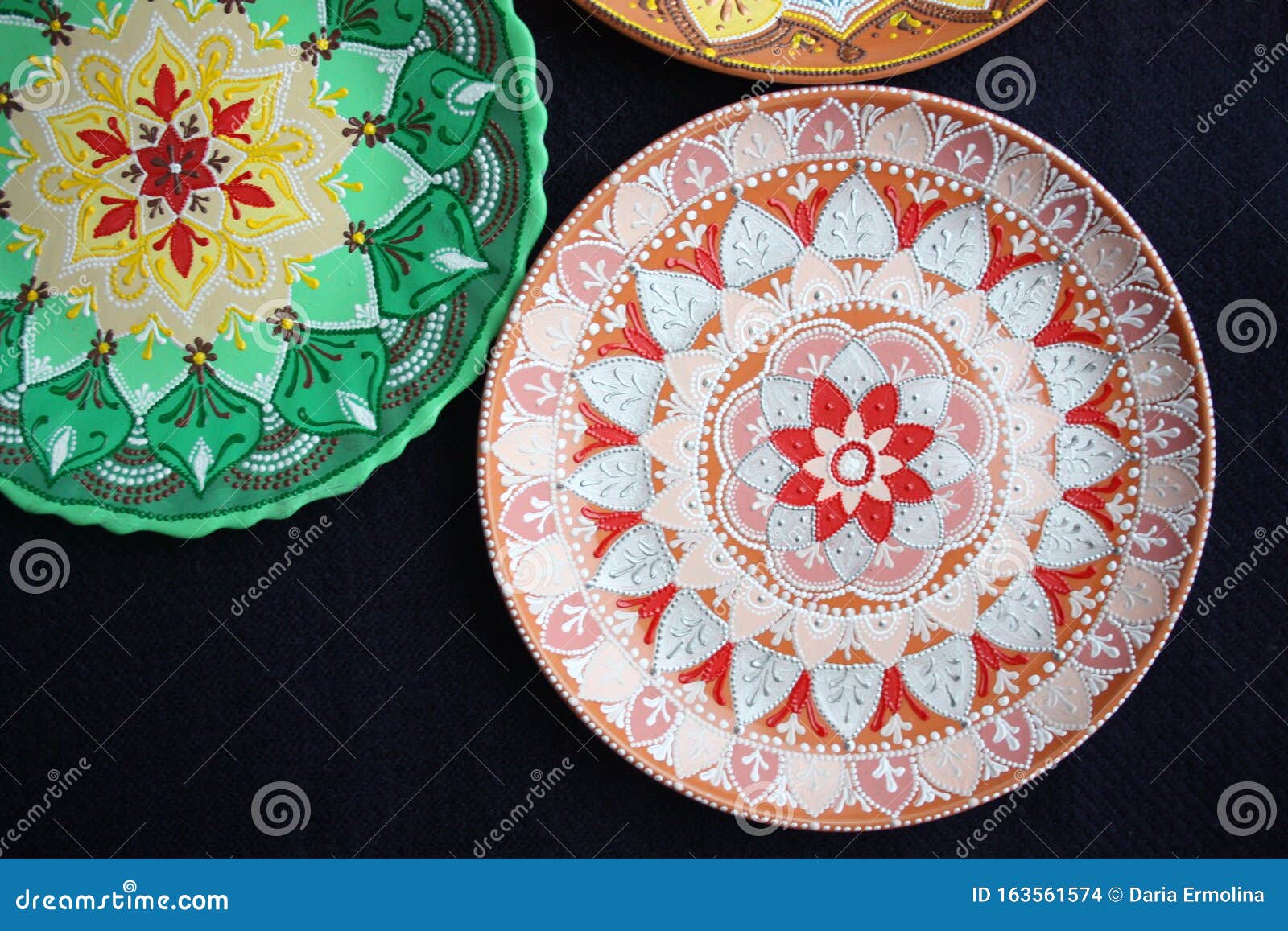 Photo of Decorative Plates, Mandala Stock Photo - Image of design ...