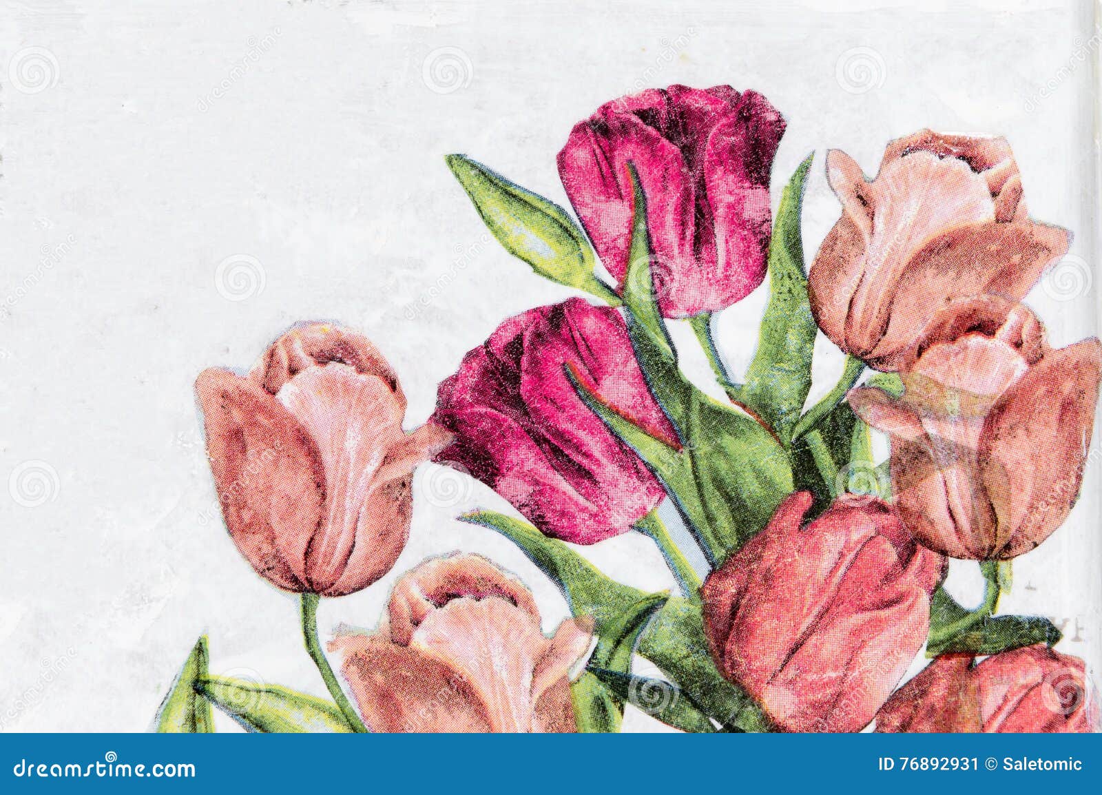 Photo of a Decoupage Decorated Flower Pattern Stock Image - Image of ...