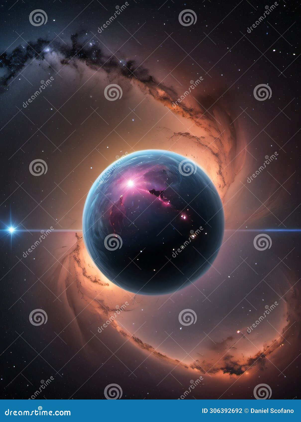 Photo of 360 Degree Space Background with Nebula and Stars ...