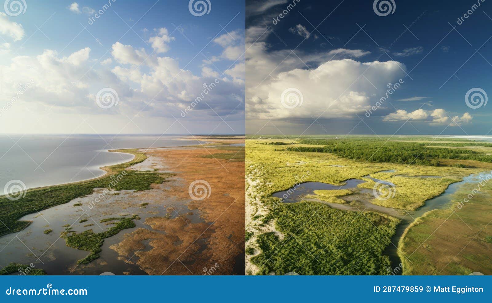 Photo Depicting Climate Change Different Views of the Same Area of Land ...