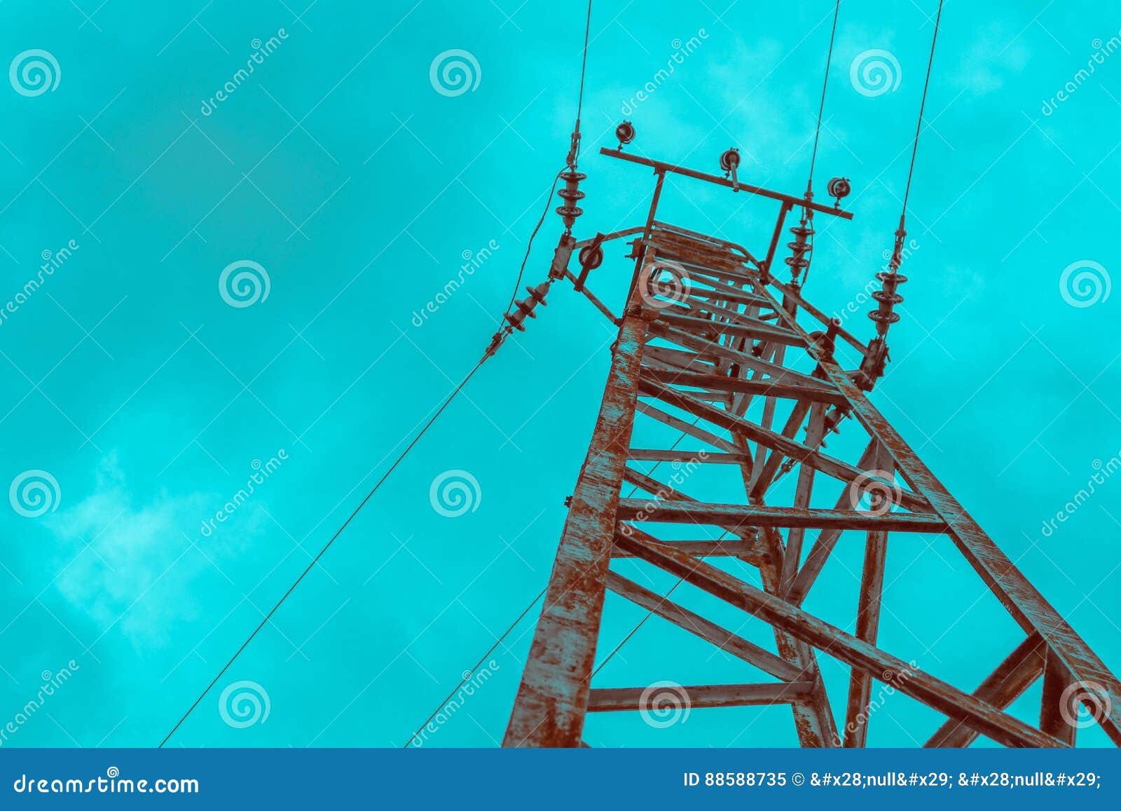 Photo Depicting One Old High-voltage Powerful Electricity Tower Stock ... Photo Depicting One Old High-voltage Powerful Electricity Tower Stock ...