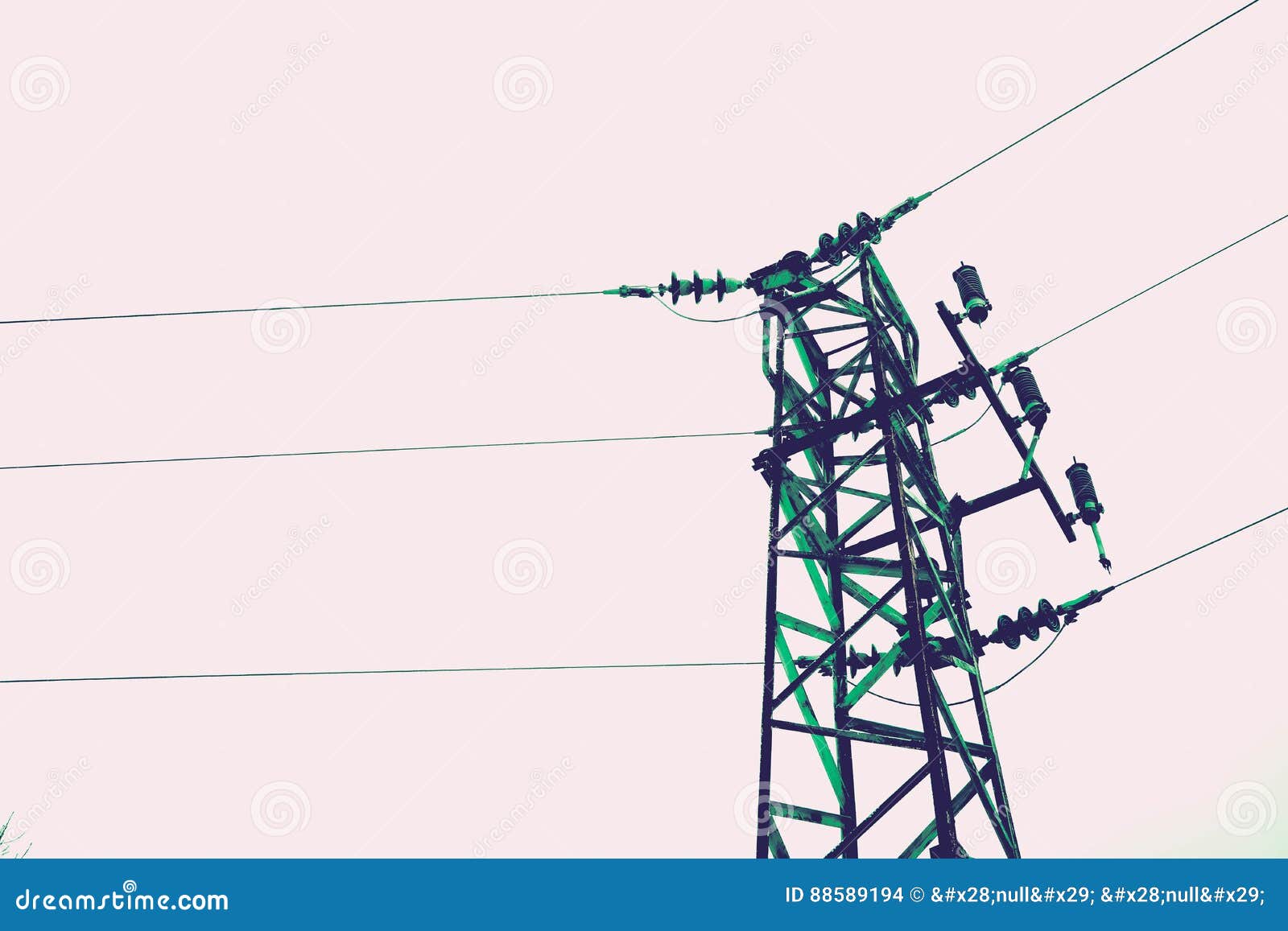 Photo Depicting One Old High-voltage Powerful Electricity Tower Stock ... Photo Depicting One Old High-voltage Powerful Electricity Tower Stock ...