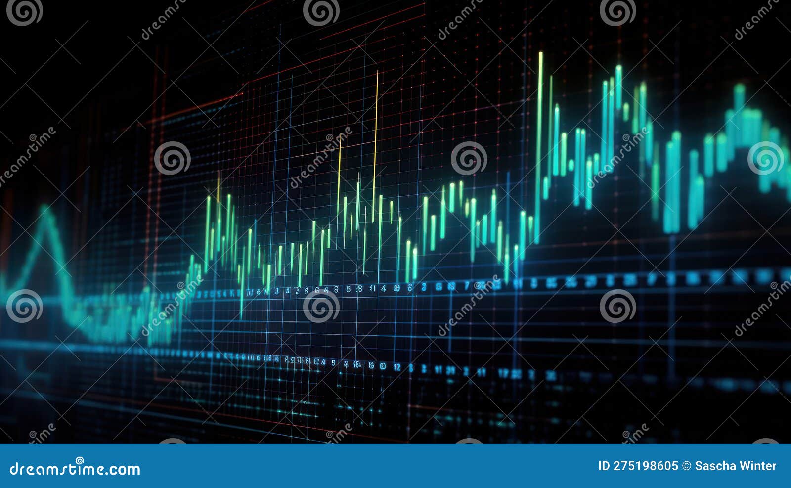 Digital Stock Matrix Chart stock illustration. Illustration of high ...