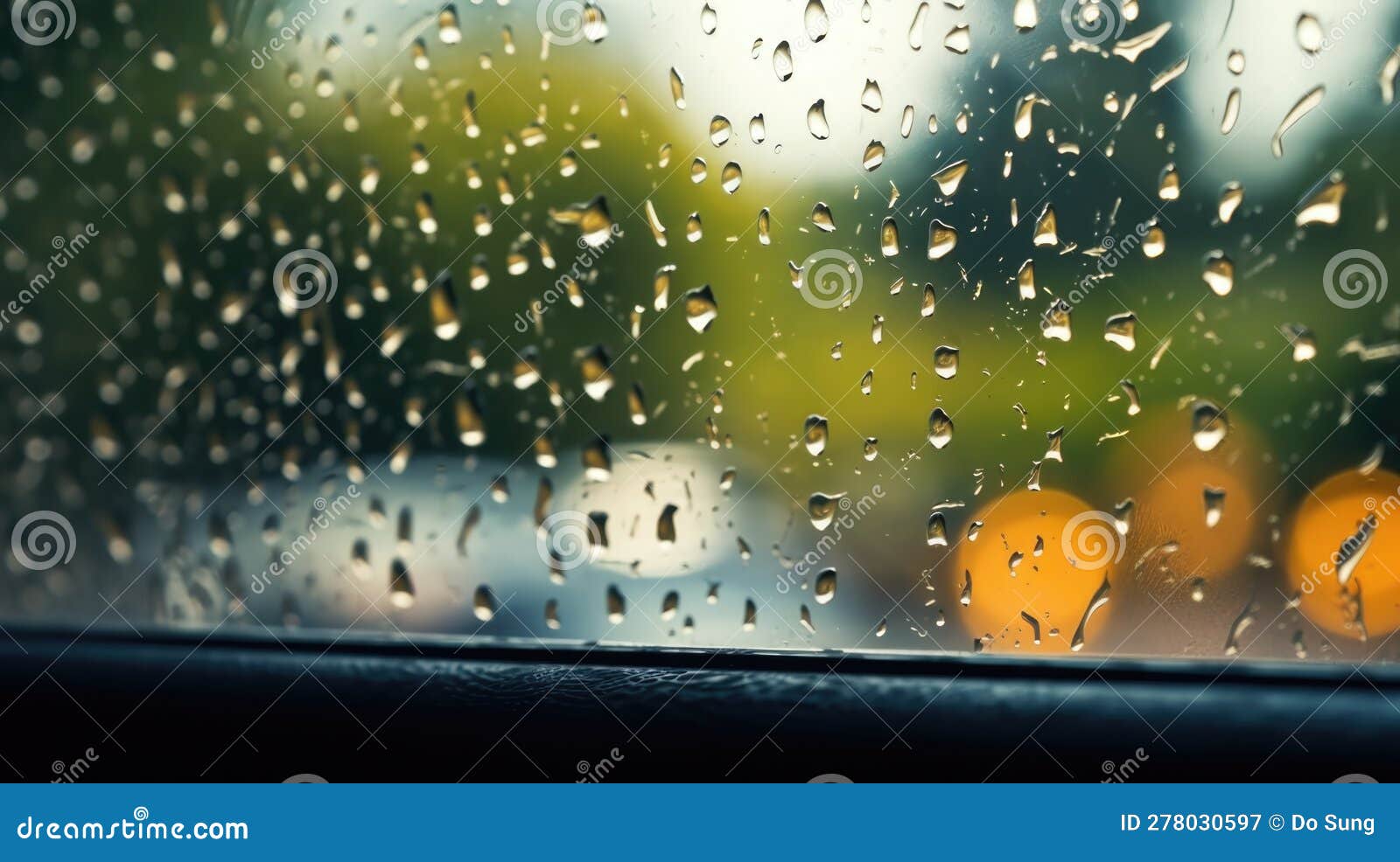 The Photo Depicts Raindrops Resting on the Window Frame Stock ...