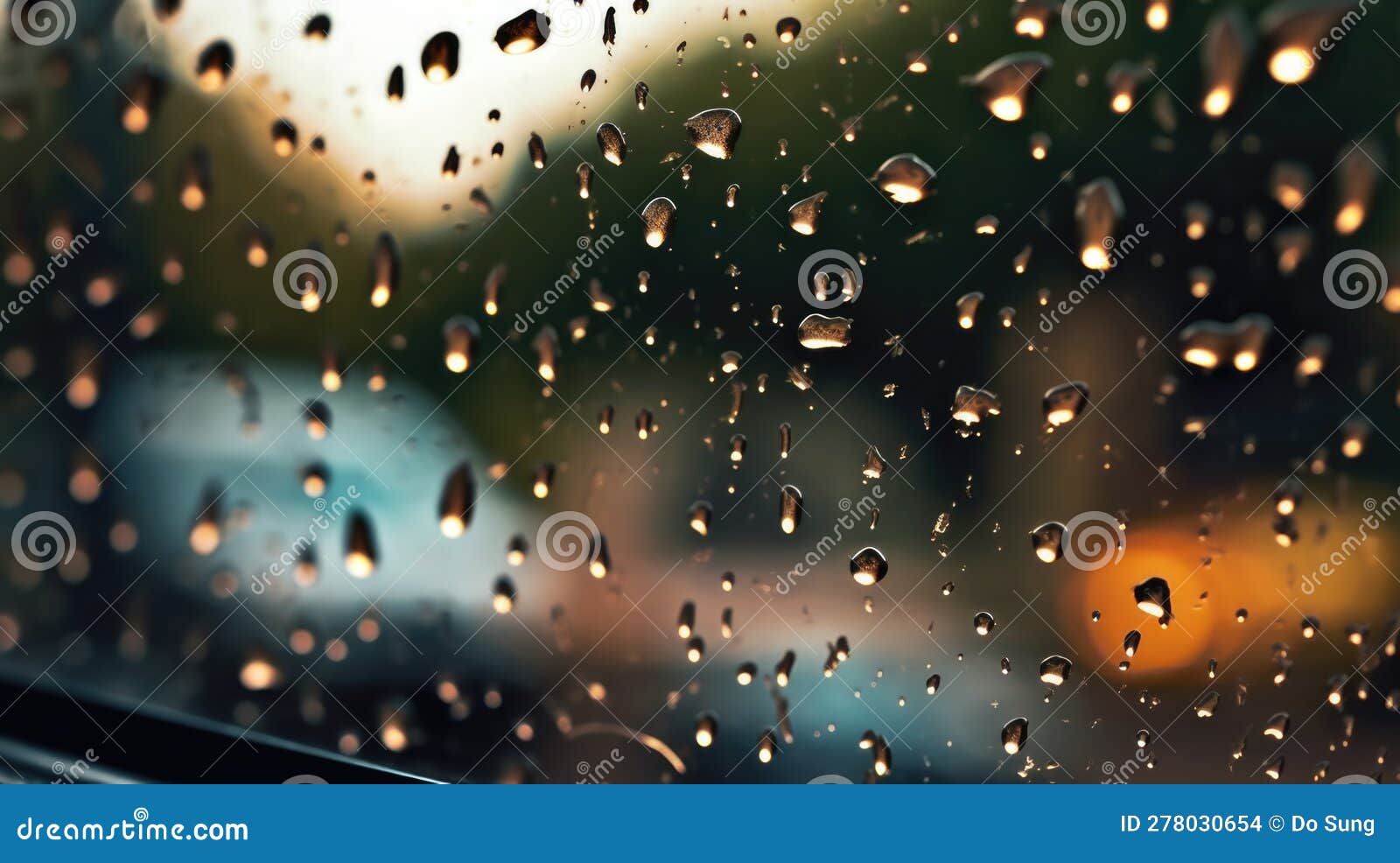 The Photo Depicts Raindrops Resting on the Window Frame Stock ...
