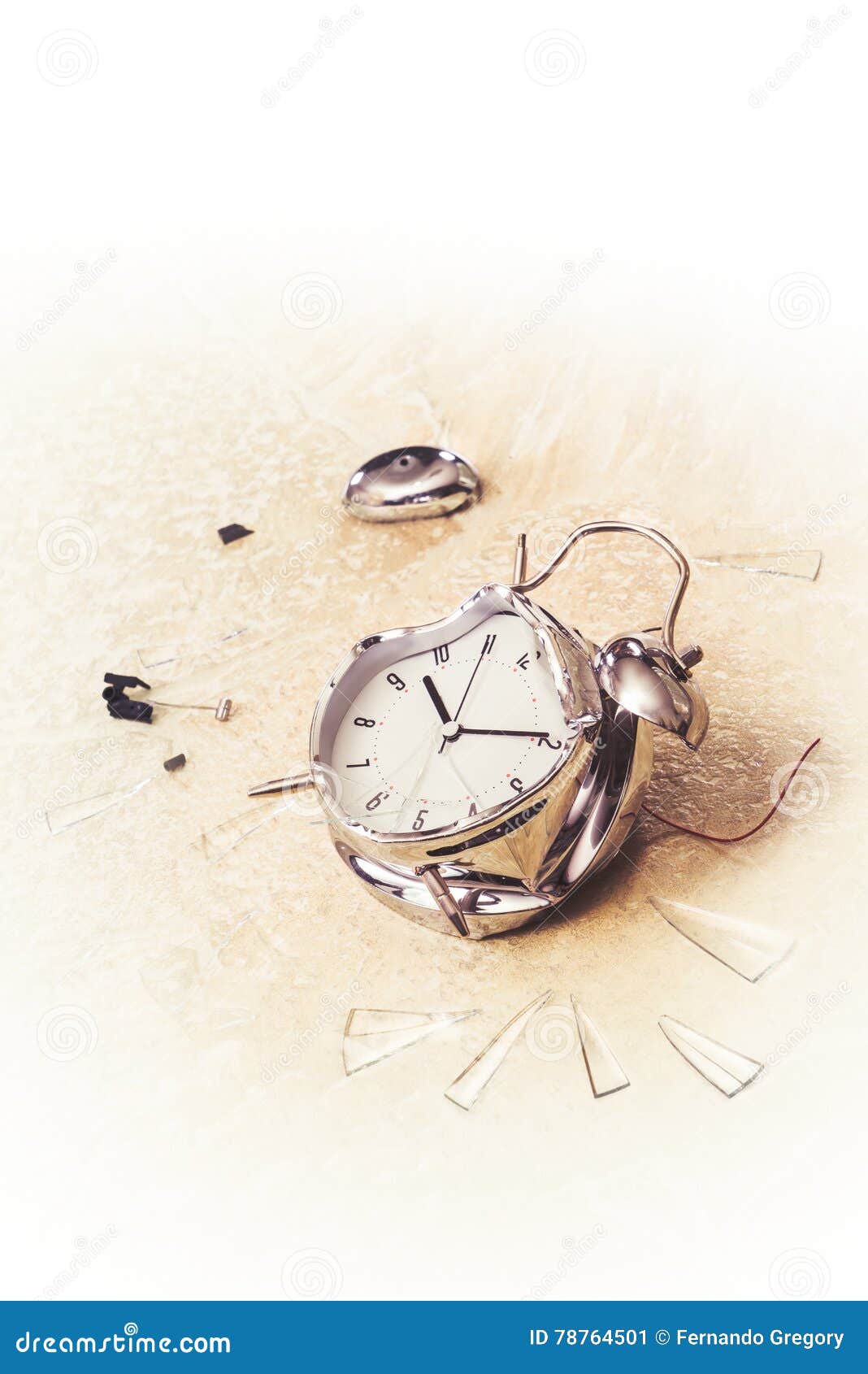 Photo of a Destroyed Alarm Clock Stock Image - Image of time, abuse ...