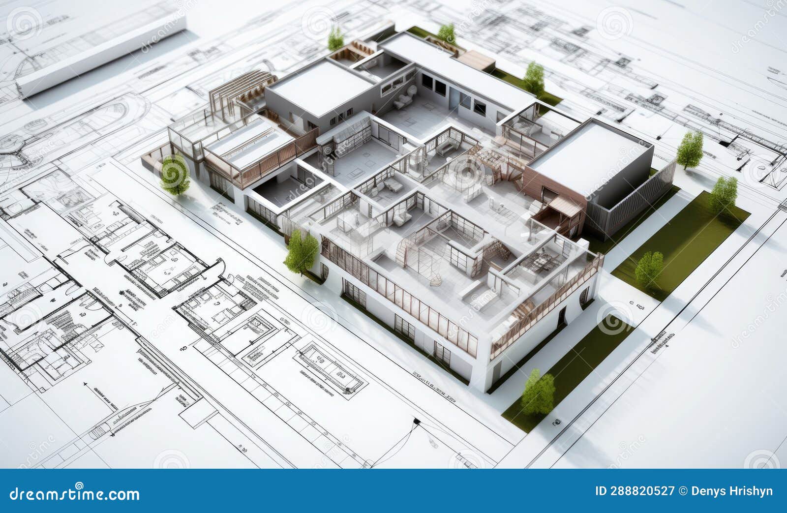 Photo of a Detailed Architectural Plan for a Building Stock ...