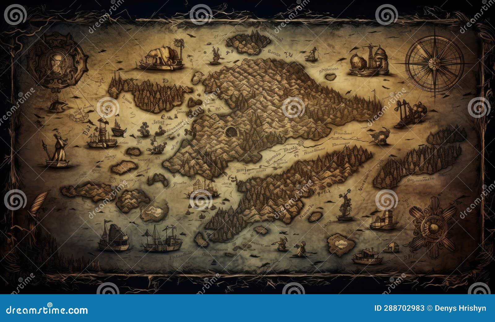 Photo of a Detailed Map of the World of Game World Stock Illustration ...