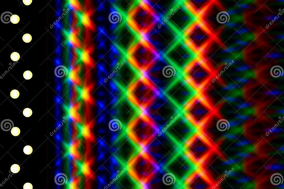 Photo of a Diffraction Pattern from a Double Line of LEDs. Image Was ...