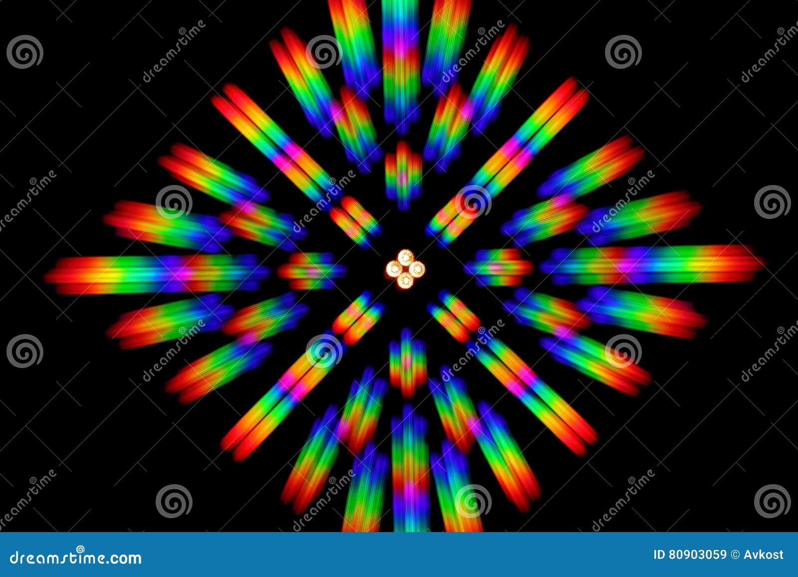Photo Of The Diffraction Pattern Of LED Array Light, Comprising A Large ...