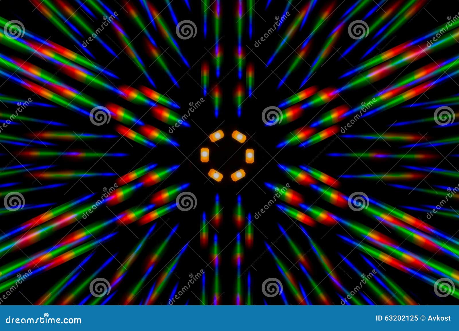 Photo Diffraction Pattern of the LED Array, Obtained by the Grating ...