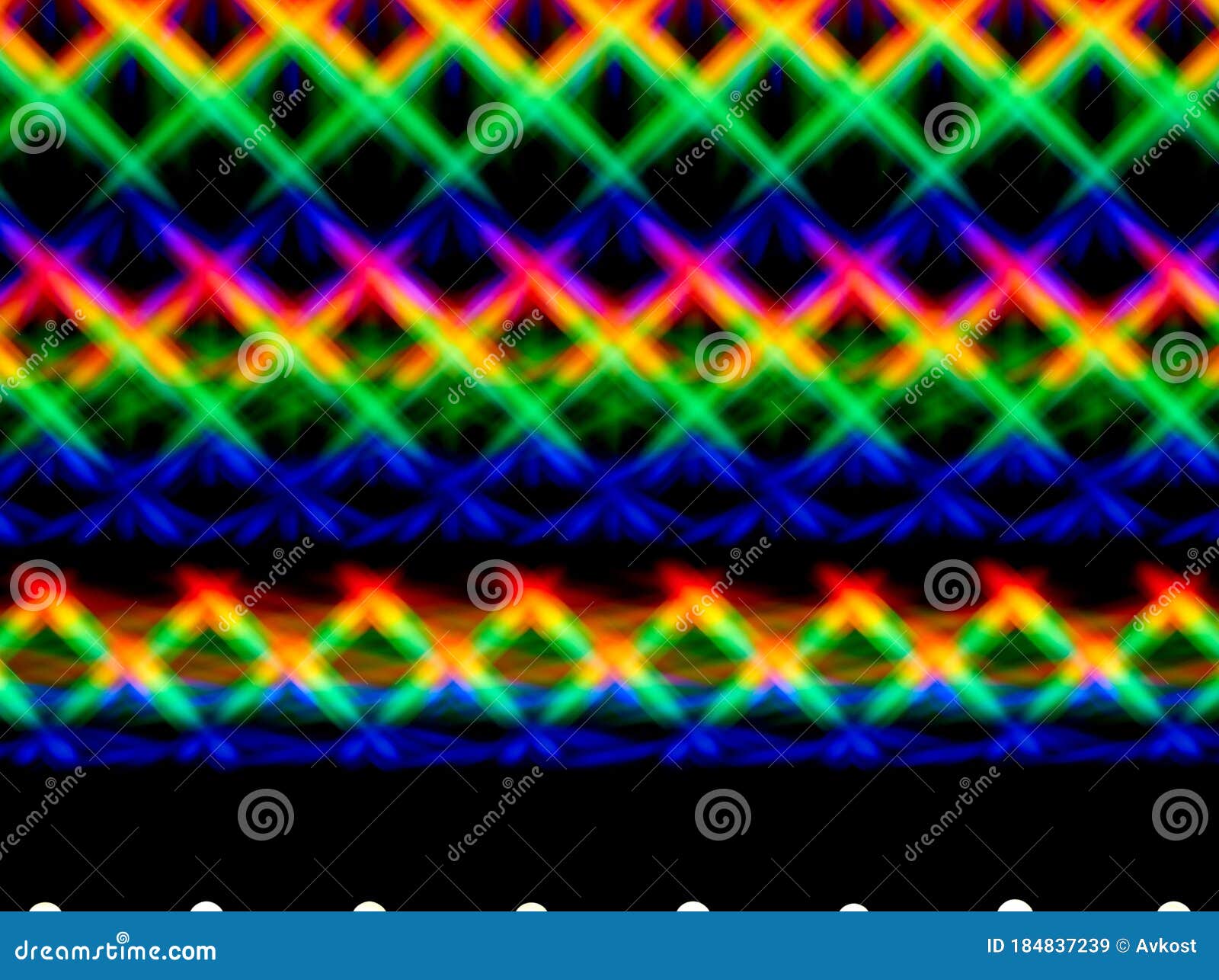 Photo of a Diffraction Pattern from a Line of LEDs. Beautiful Play of ...
