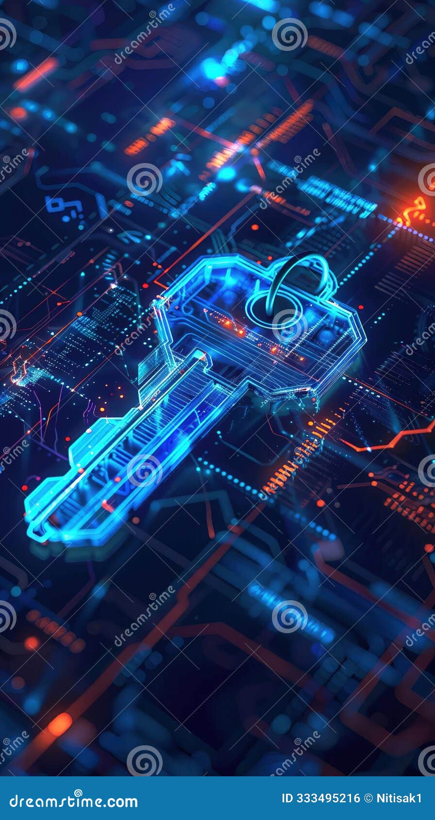 Photo of a Digital Key and Password Interface on an Electronic ...