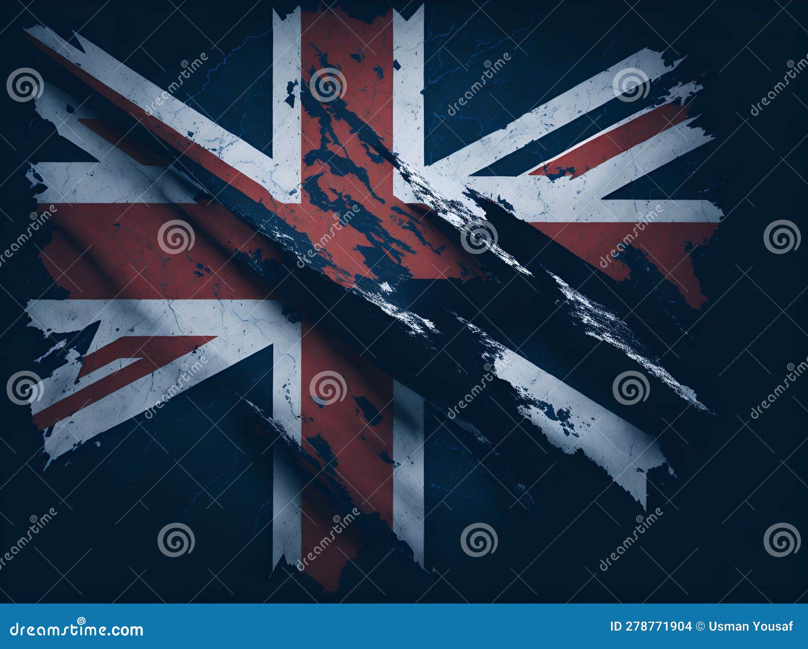 Ai Generated a Distressed British Flag on a Black Backdrop Stock ...