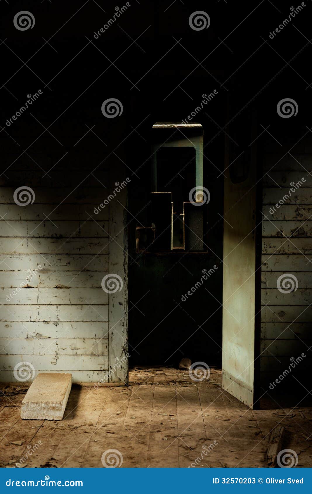 Photo of a Door Opened with Shadows Stock Image - Image of structure ...