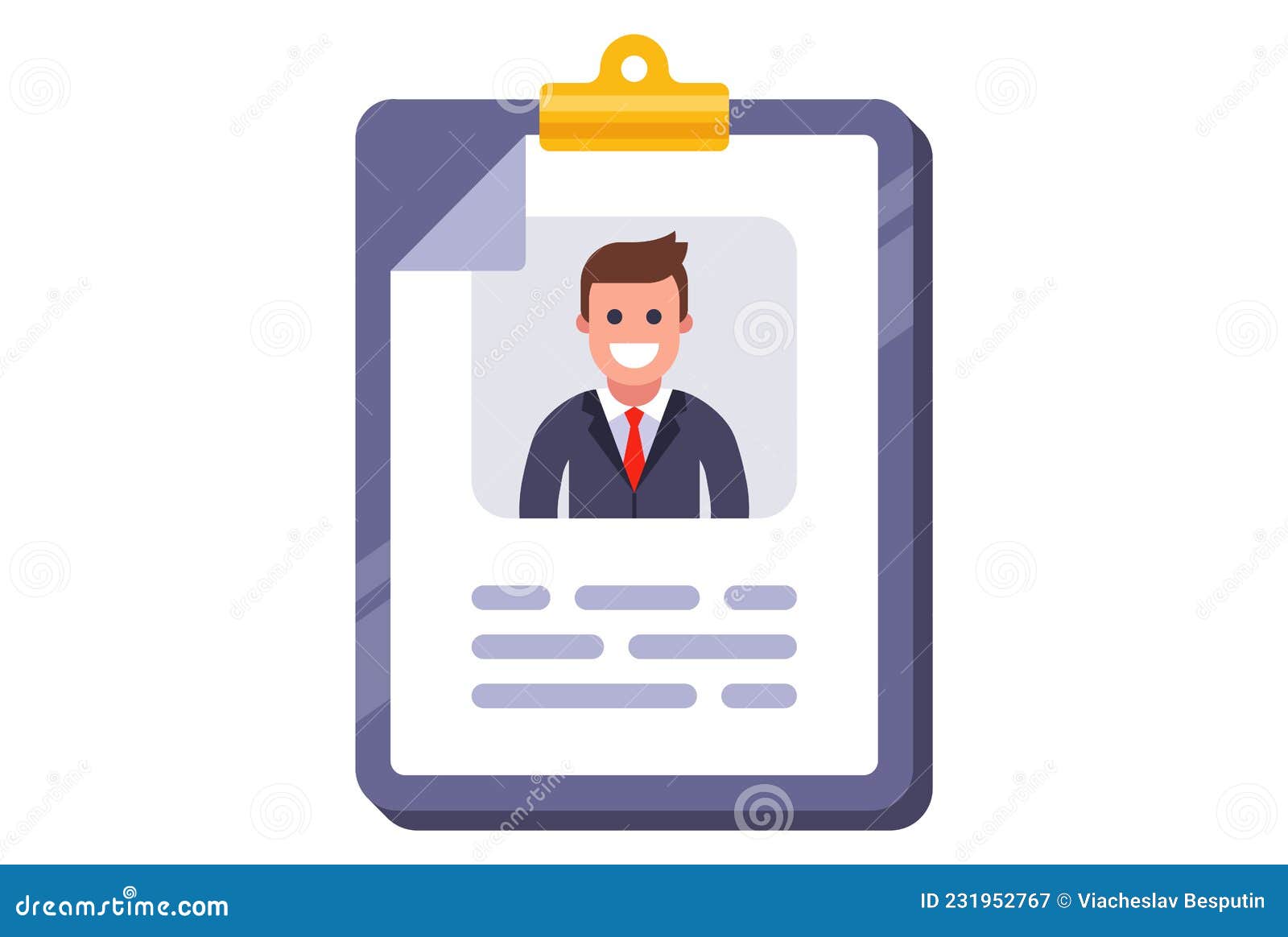 Dossier, Profile Icon, Linear Design Vector Illustration ...