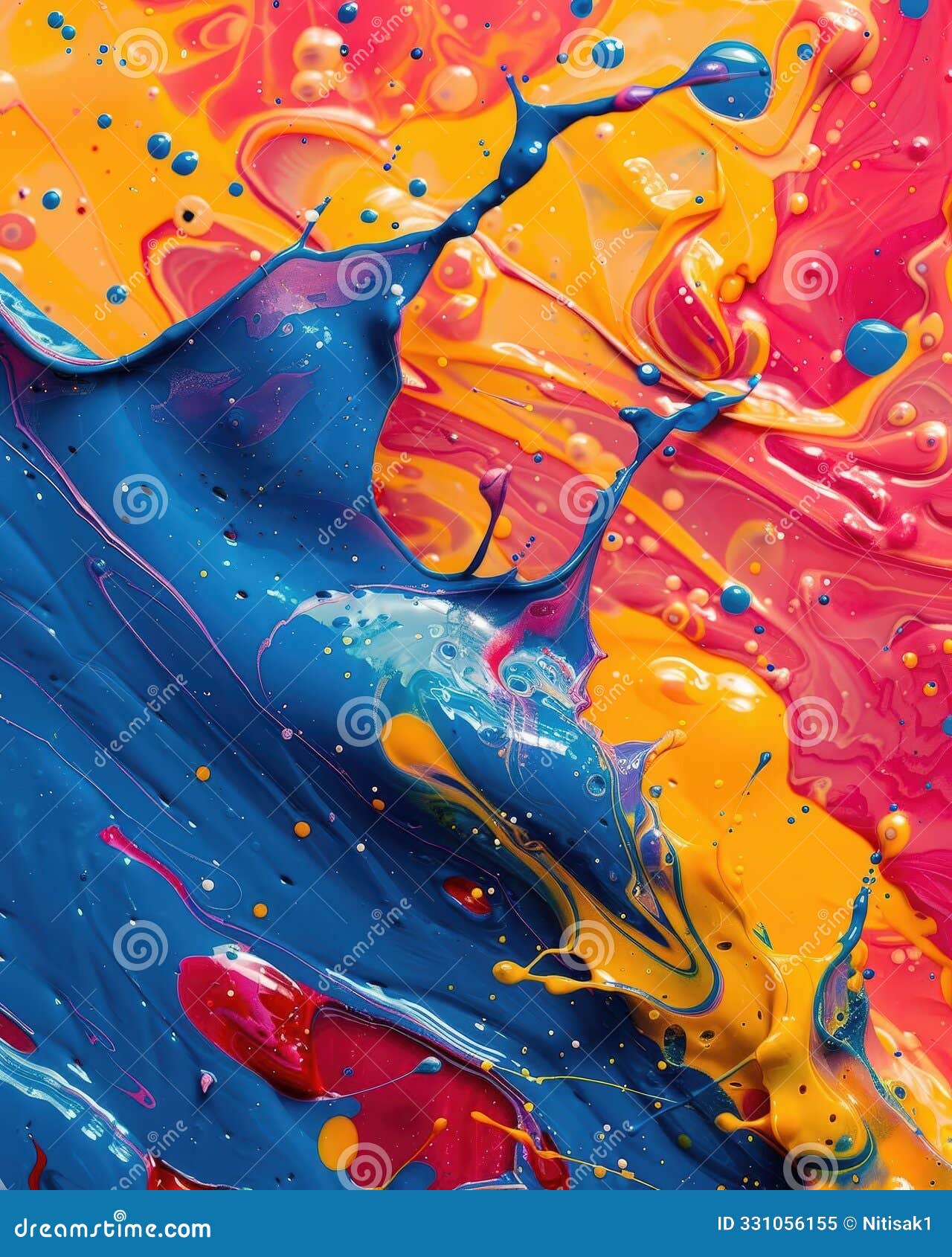 Photo of Dynamic Splash Texture with Bold Colorful Paint Splatters ...