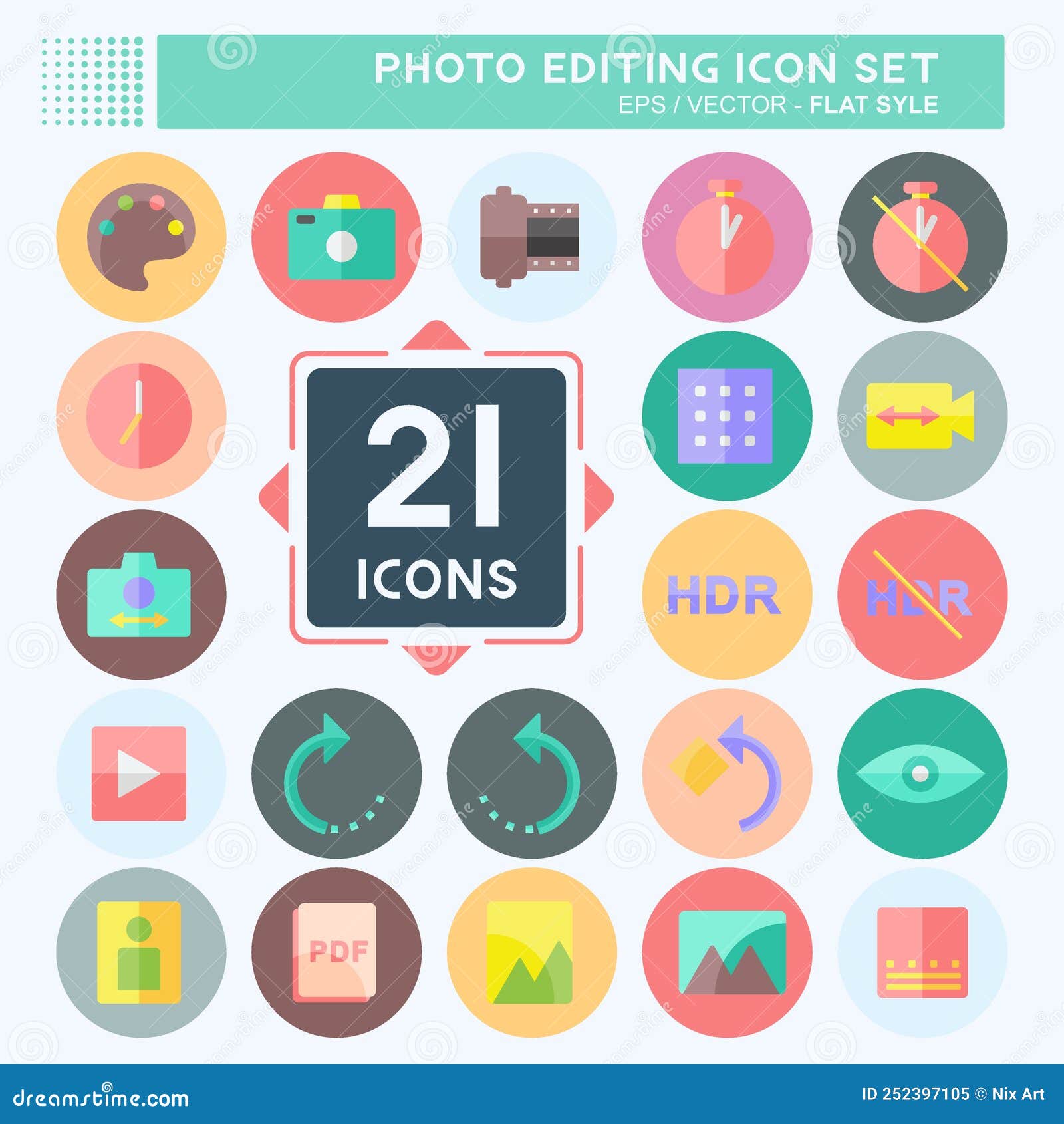 Photo Editing Icon Set. Suitable for Web Interface Symbol. Flat Style ...
