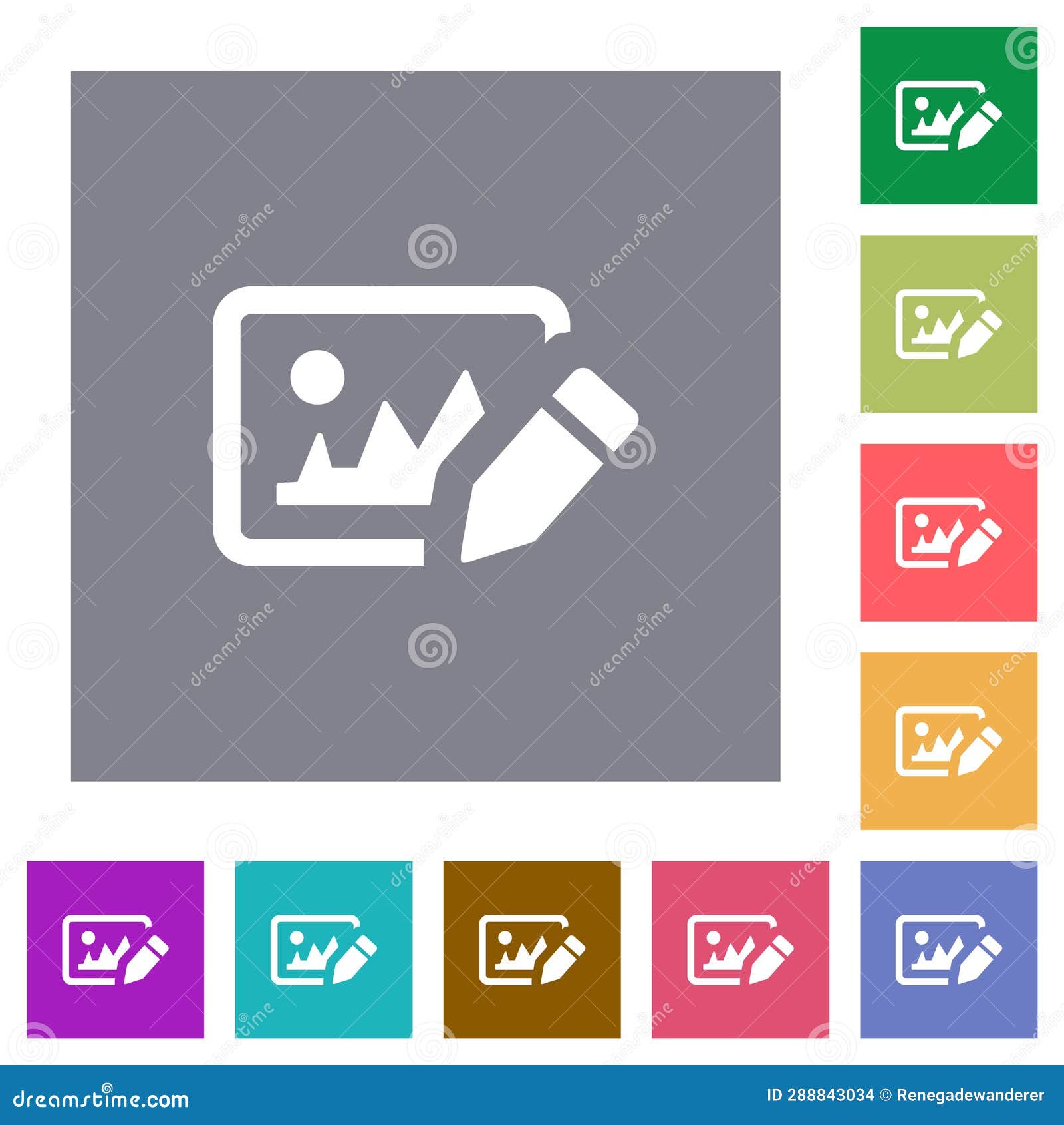 Photo Editing Square Flat Icons Stock Illustration - Illustration of ...